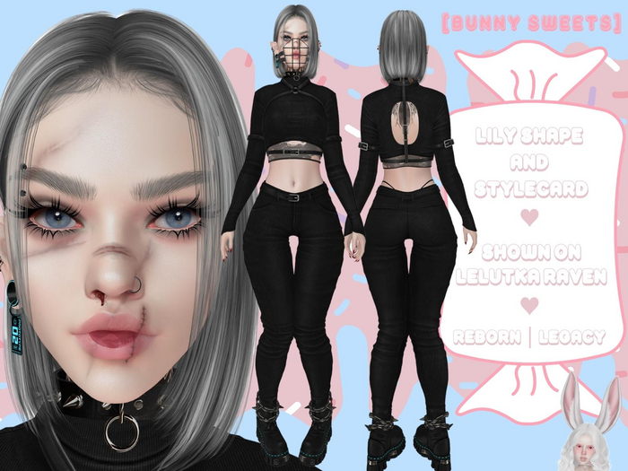 Second Life Marketplace - [Bunny Sweets] Lily Shape X Lelutka Raven